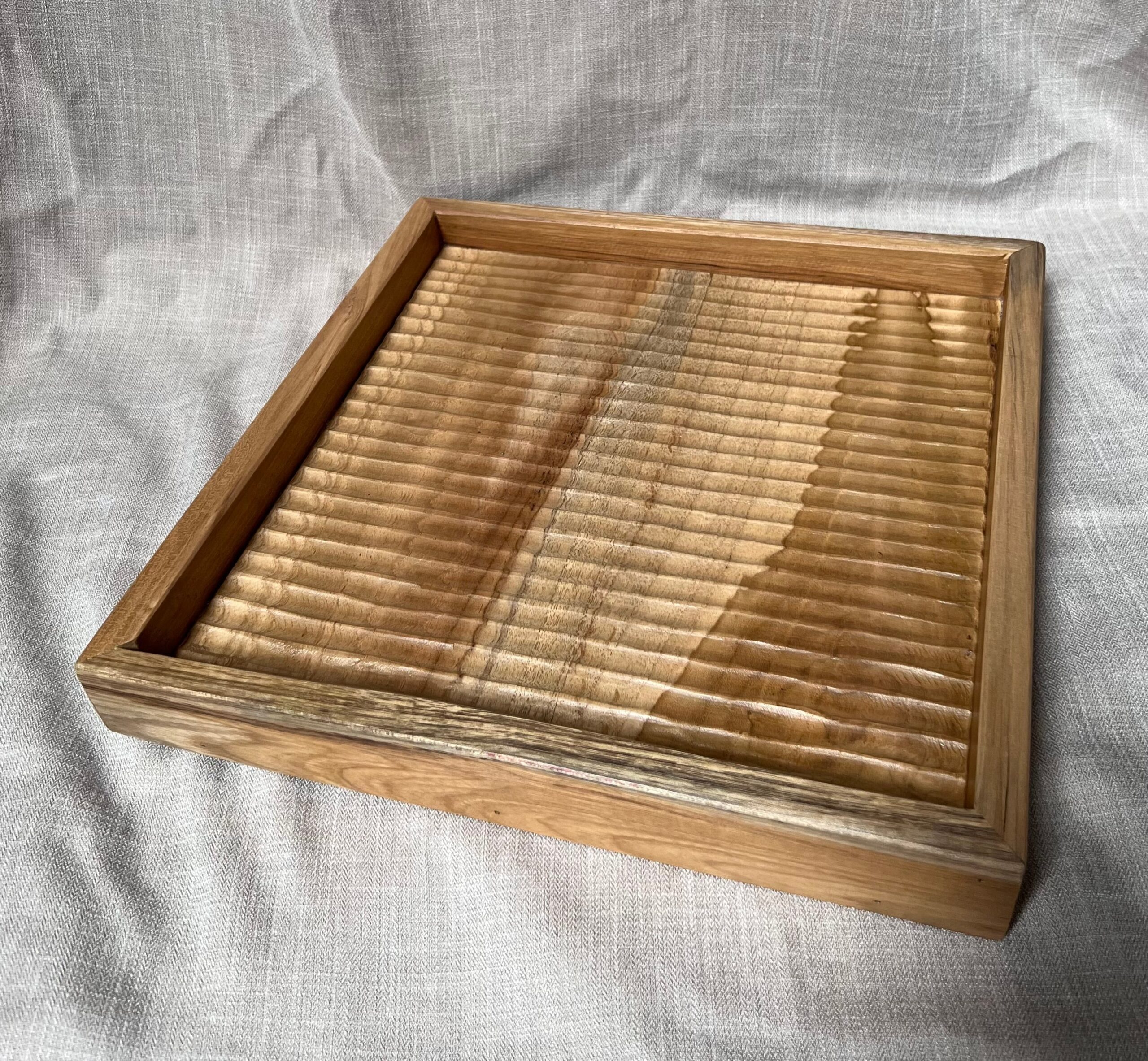 Teak Square Ripple Tray – CASA & CO