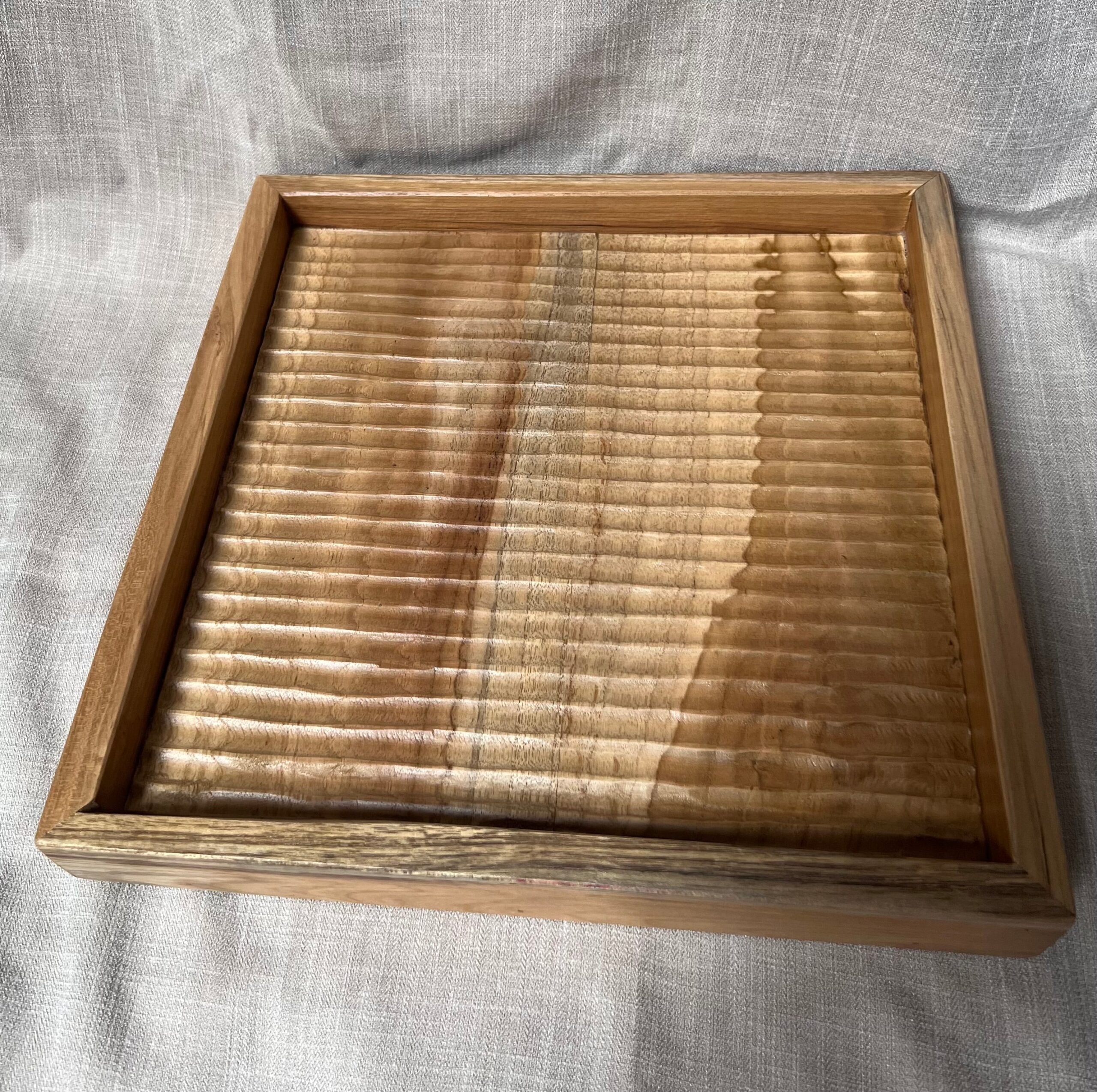 Teak Square Ripple Tray – CASA & CO