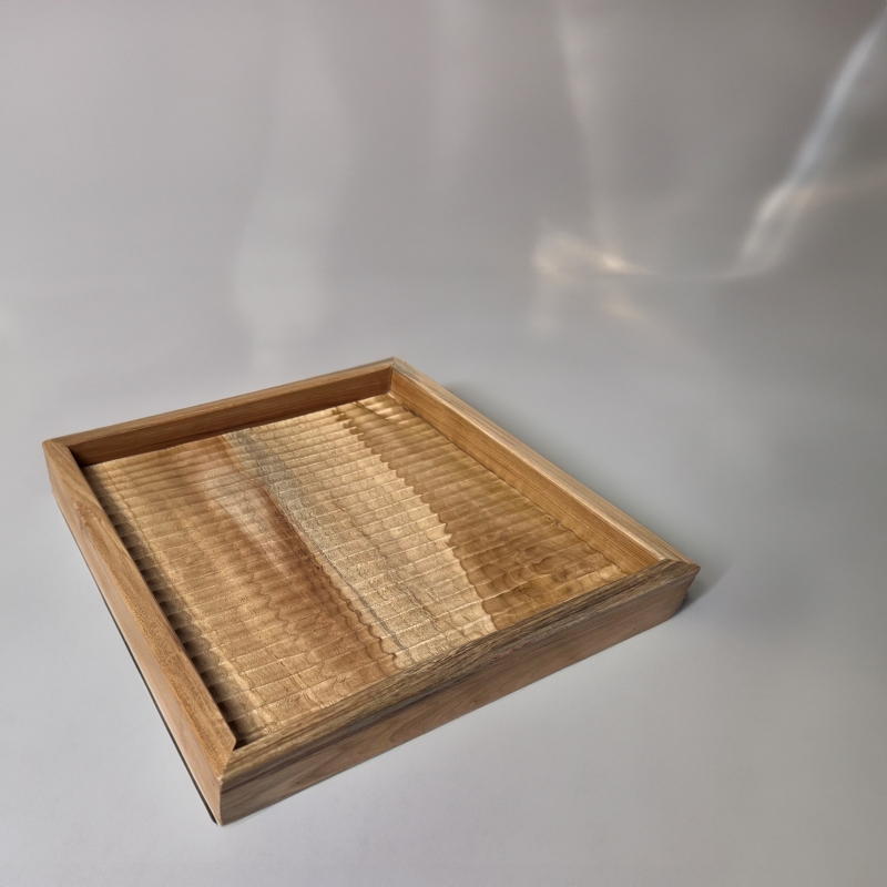 Teak Square Ripple Tray – CASA & CO